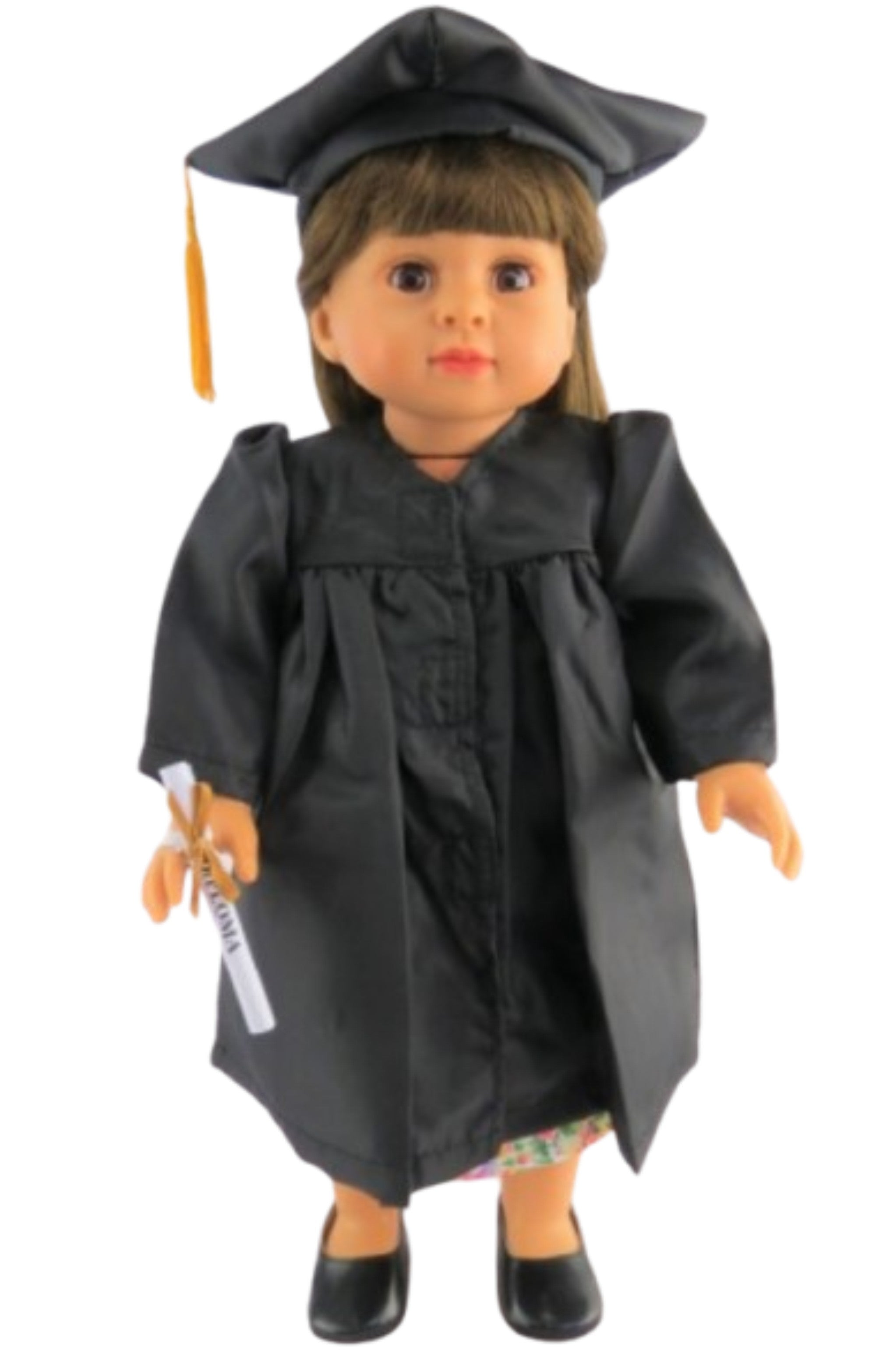 Black Graduation Cap & Gown – Doll Clothes by Carole