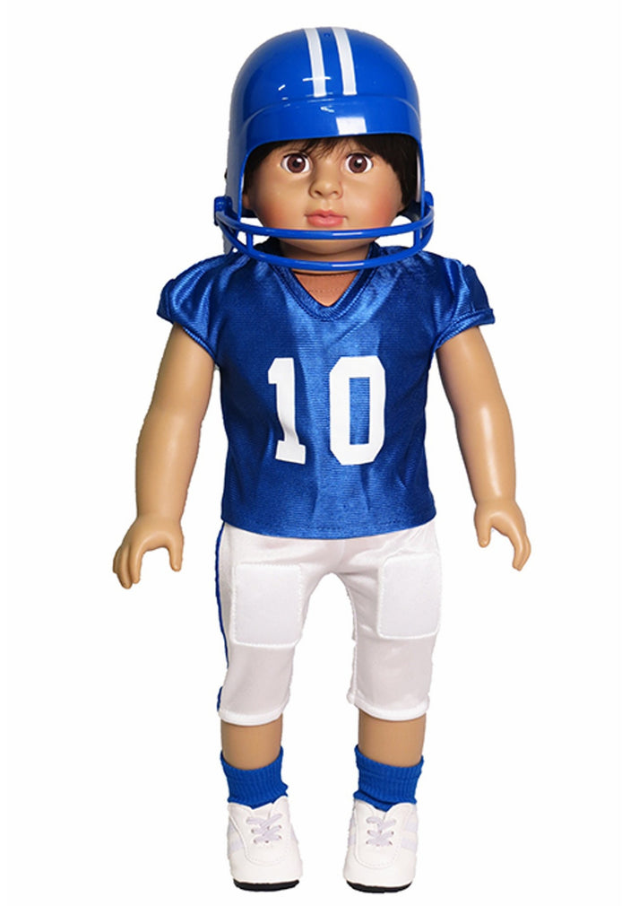Blue Football Uniform – Doll Clothes by Carole