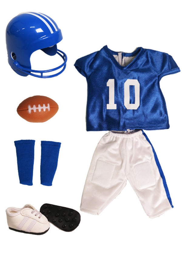 Blue Football Uniform – Doll Clothes by Carole