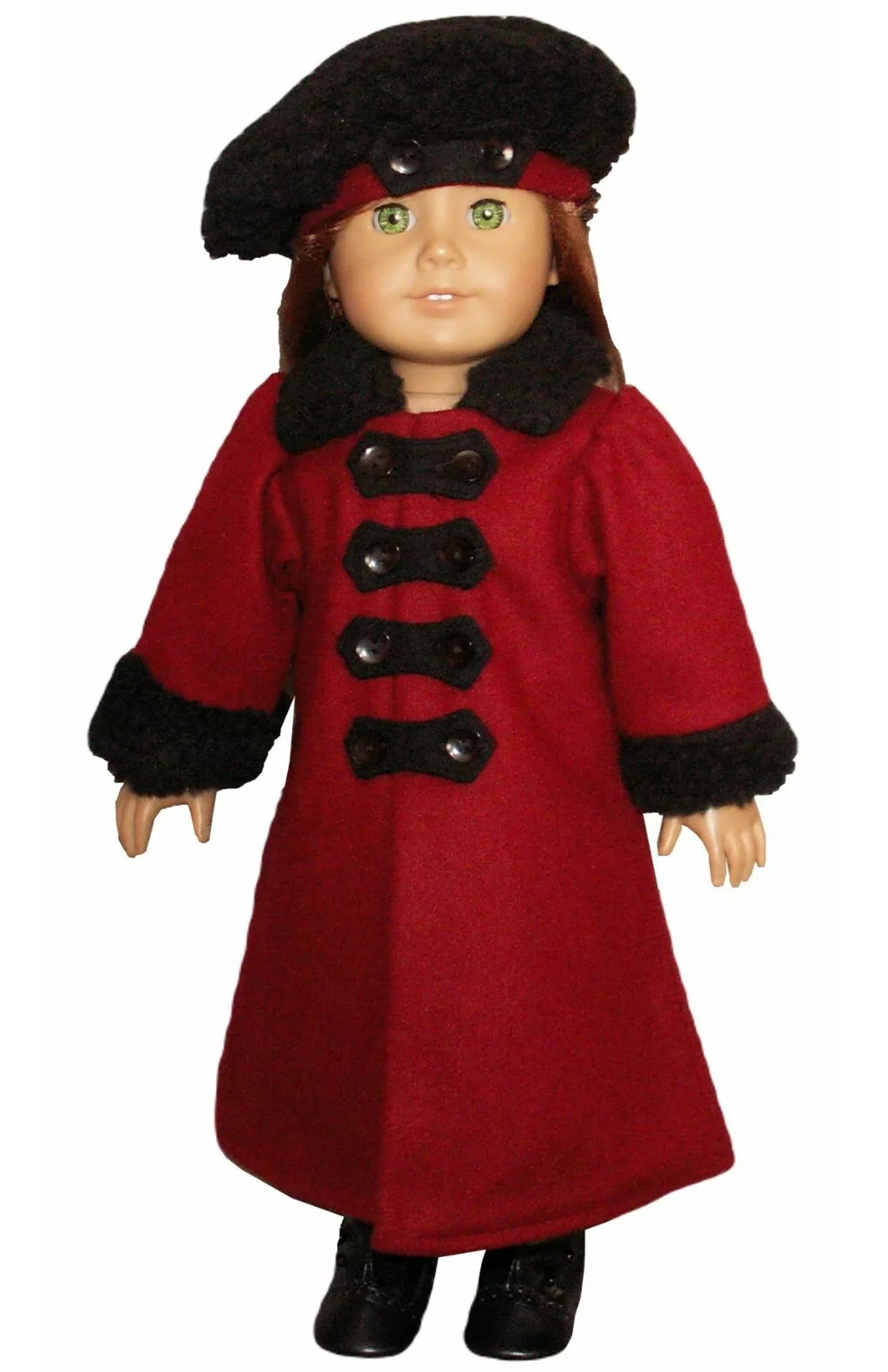 Crimson Victorian Wool Coat – Doll Clothes by Carole