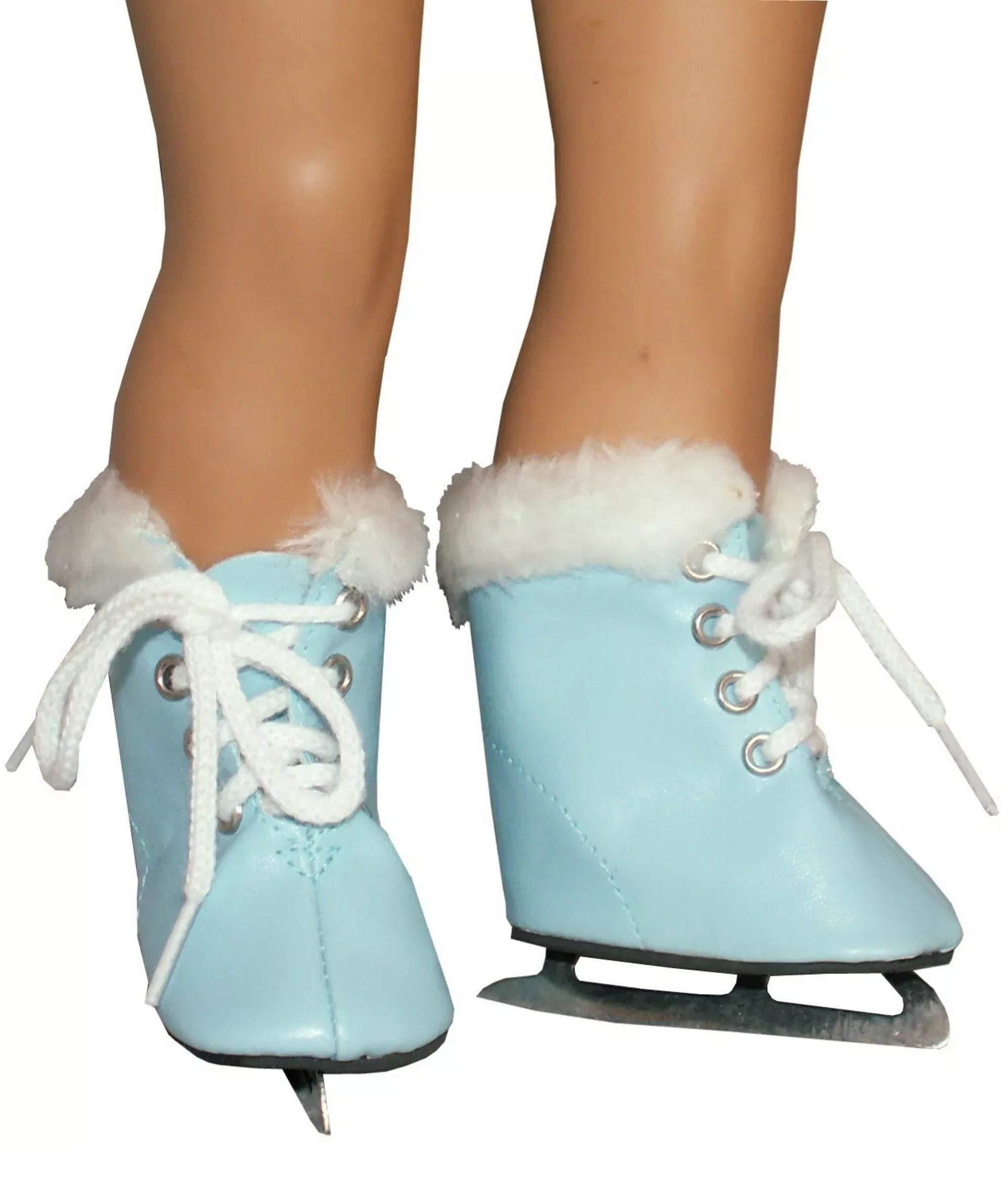 Light Blue Ice Skates – Doll Clothes by Carole