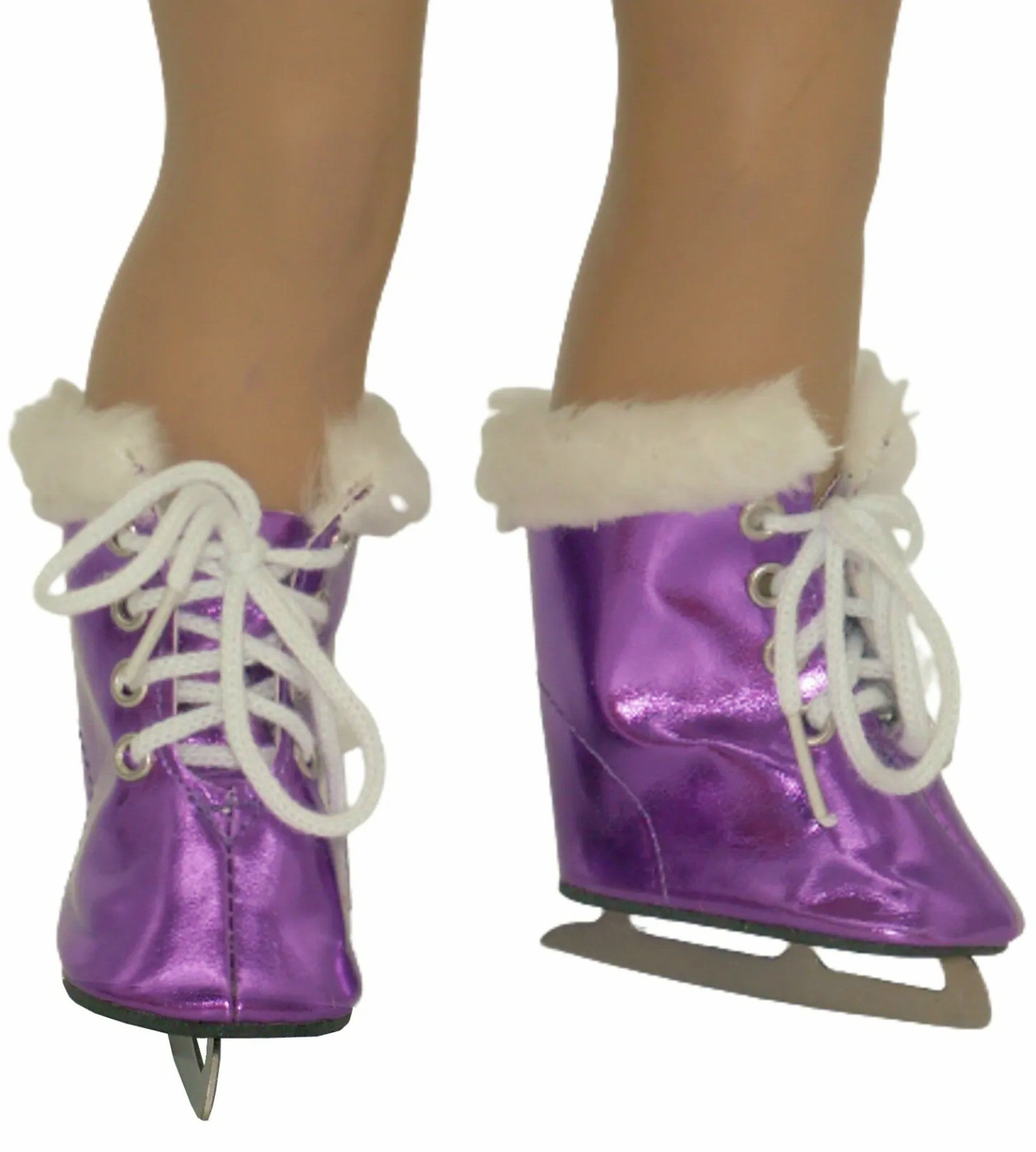 Metallic Purple Ice Skates – Doll Clothes by Carole