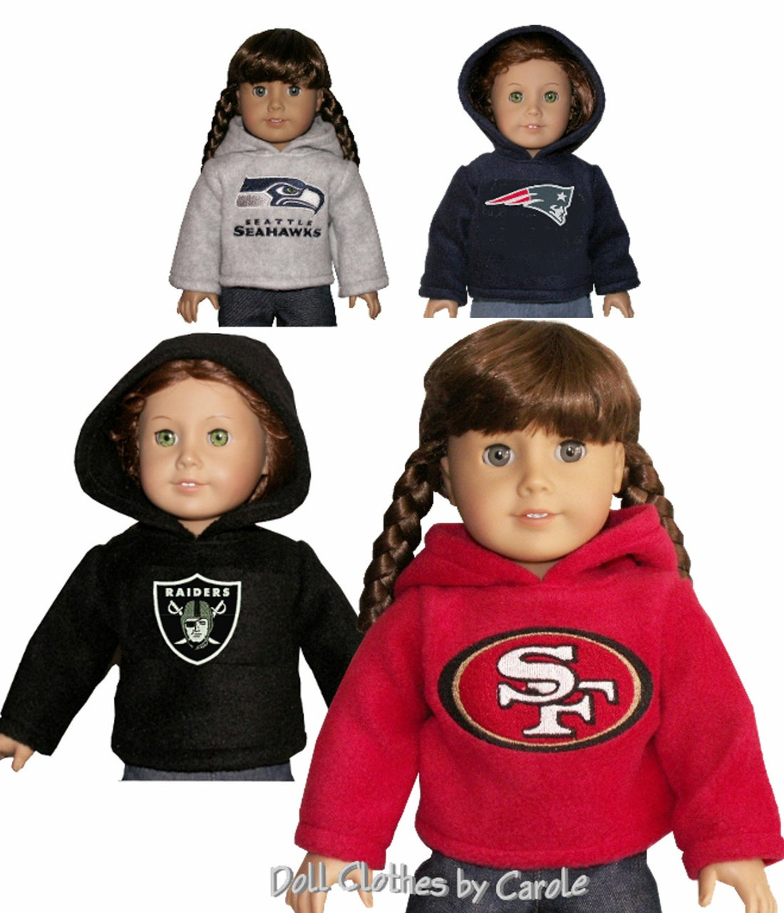 NFL Football Hoodie – Doll Clothes by Carole