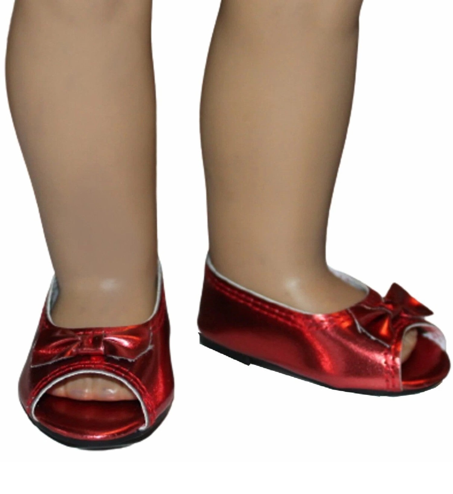 Metallic Red Open-Toe Shoes – Doll Clothes by Carole