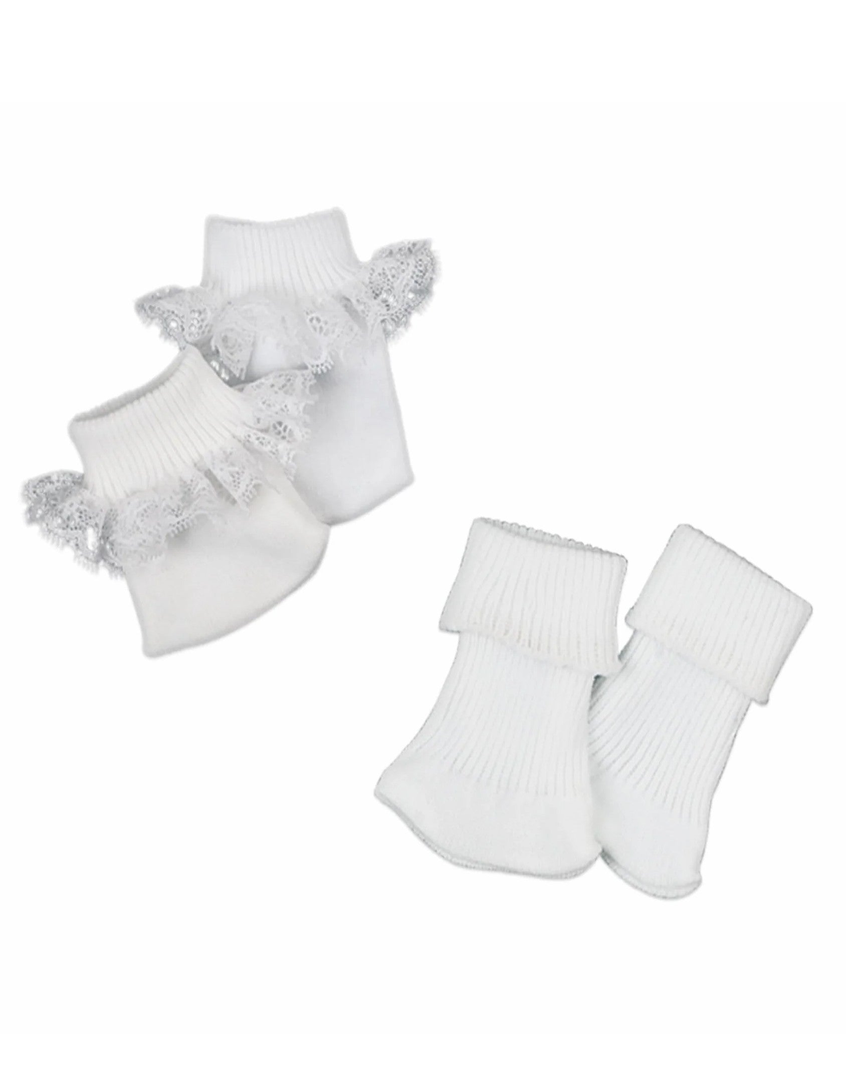 2 Pair White Anklets – Doll Clothes by Carole