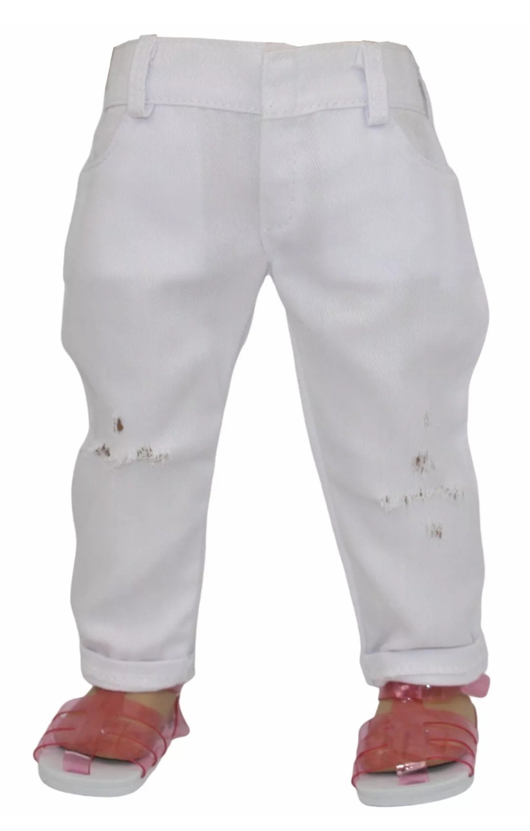 White Ripped Jeans – Doll Clothes by Carole