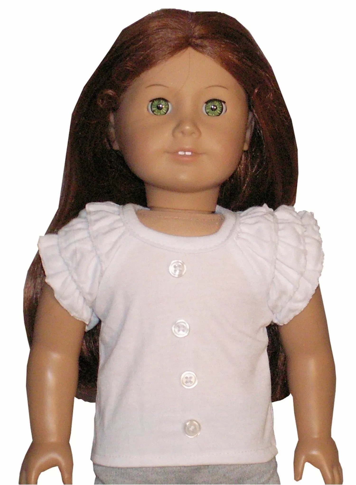 White Ruffled Sleeve Tee – Doll Clothes by Carole
